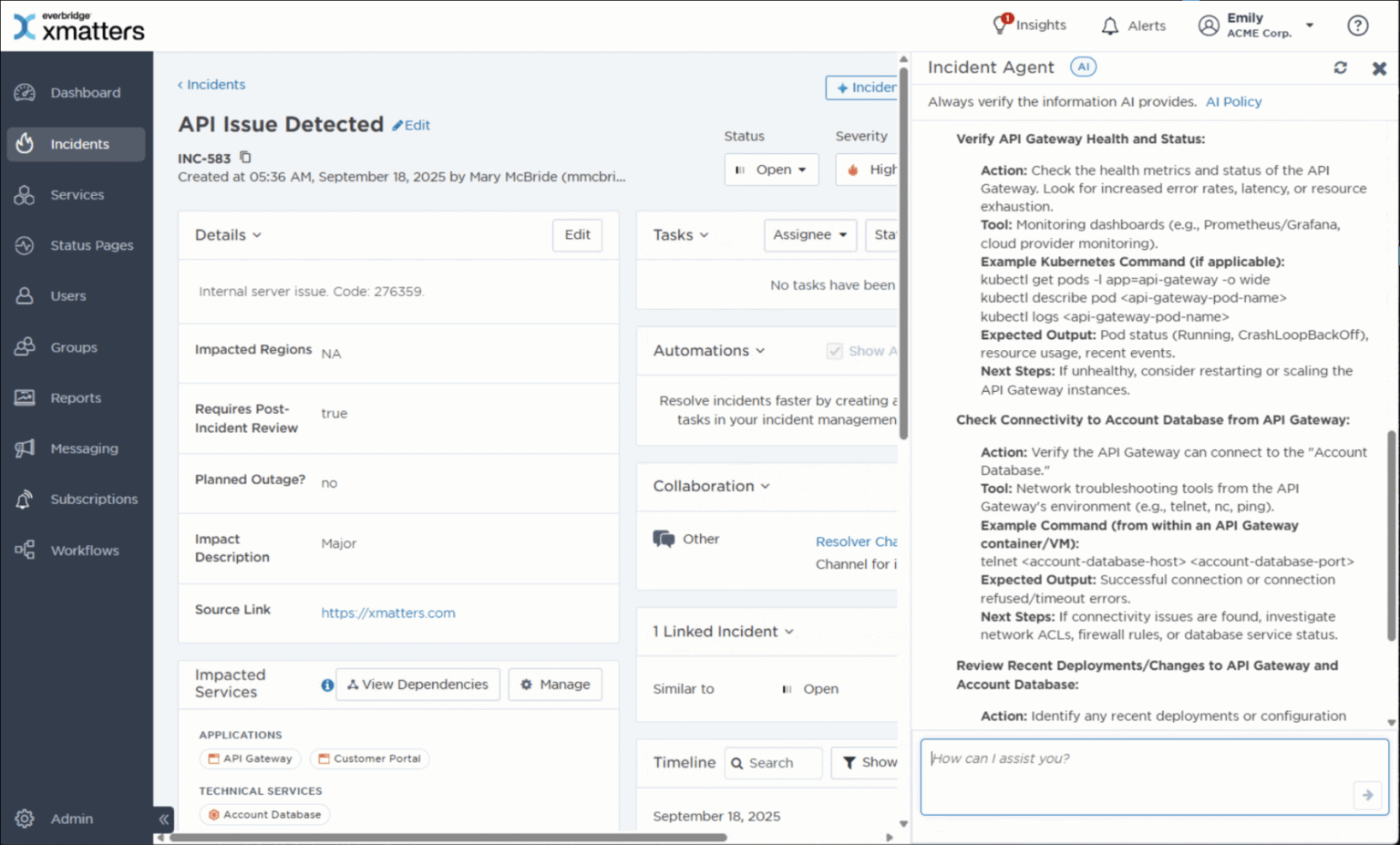Turning Data Into Decisions with the xMatters Incident AI Agent - xMatters